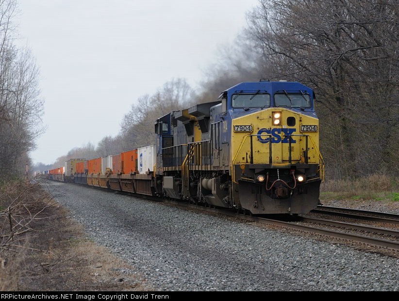 Eastbound CSX Q164 is at MP118 on track number Two
